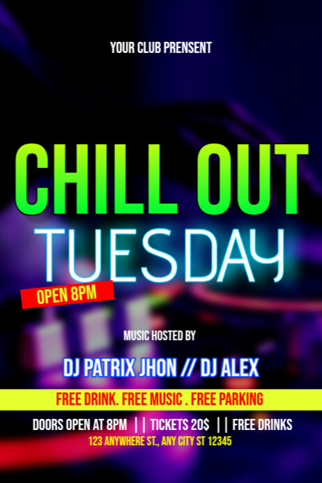 Chill out tuesday poster Template | PosterMyWall