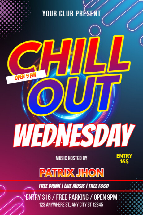 Chill out wednesday poster Template | PosterMyWall