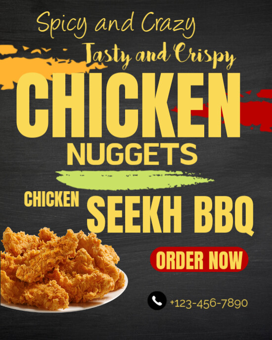 Chill with chicken nuggets and BBQ Template | PosterMyWall
