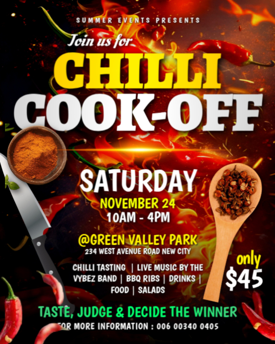 Chilli Cook Off Chili Cookoffs Spicy Food Competition Contest Challenge ...