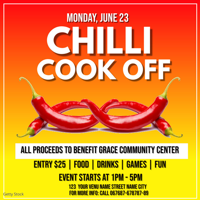 Chilli Cook-Off Flyer Template | PosterMyWall