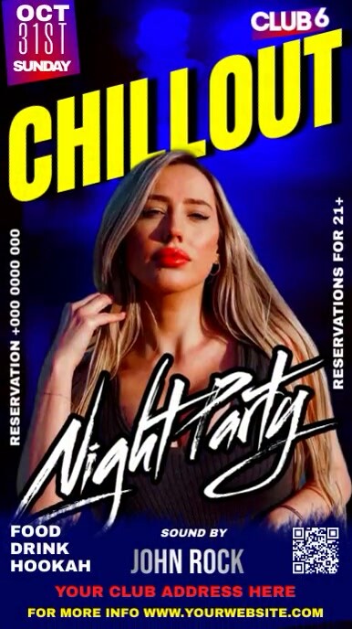Chillout night adult party flyer Template | PosterMyWall
