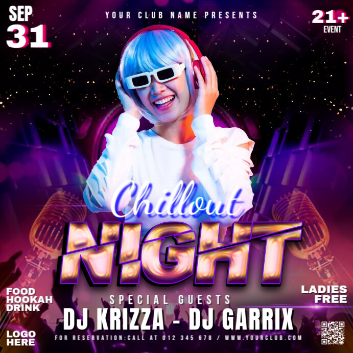Plantilla de Chillout Night | PosterMyWall