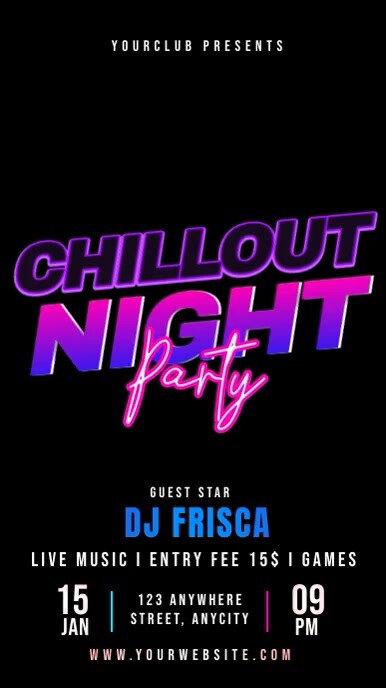 Chillout Night Party Template | PosterMyWall