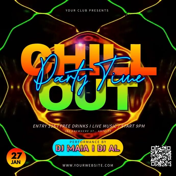 Chillout Party Time Template | PosterMyWall