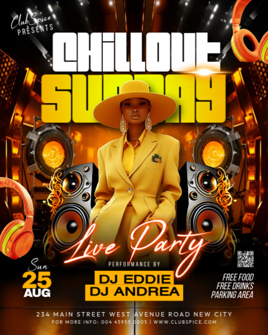 Copy of Chillout sunday live music dj night club party event social ...