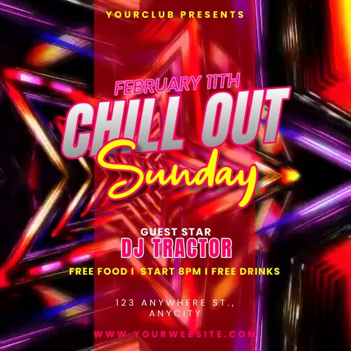 Chillout Sunday Party Template | PosterMyWall