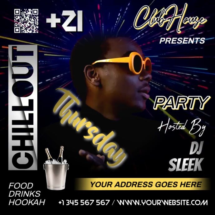 CHILLOUT THURSDAY PARTY FLYER TEMPLATE | PosterMyWall
