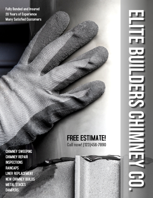 Chimney Repair Cleaning Replacement Services Flyer ad Template ...