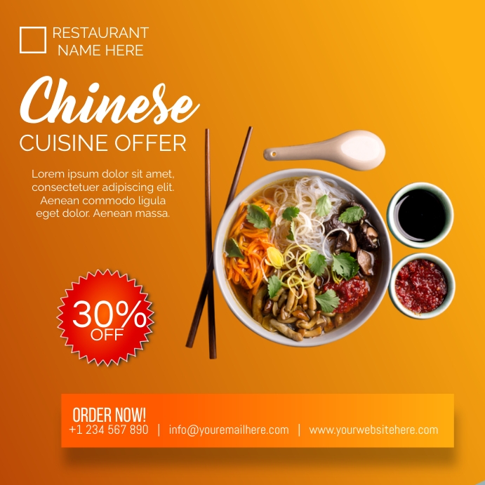 chinese cuisine Template | PosterMyWall