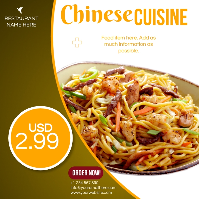 chinese cuisine Template | PosterMyWall