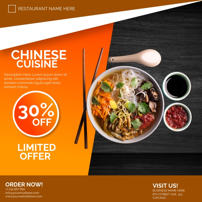 chinese cuisine Template | PosterMyWall