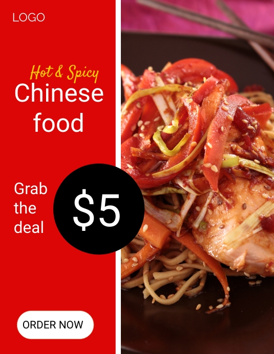 Chinese food ad flyer Template | PosterMyWall