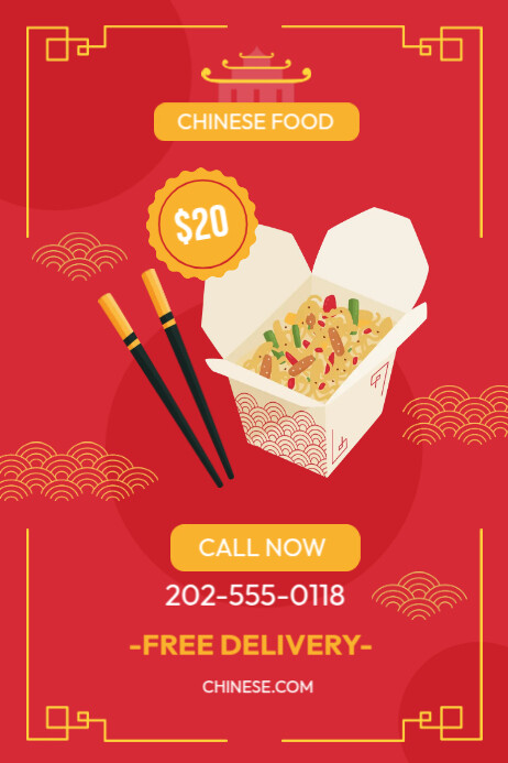Chinese Food Menu Ads Template | PosterMyWall