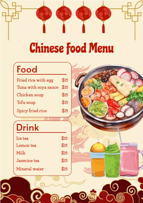 Chinese Food Menu Template | PosterMyWall