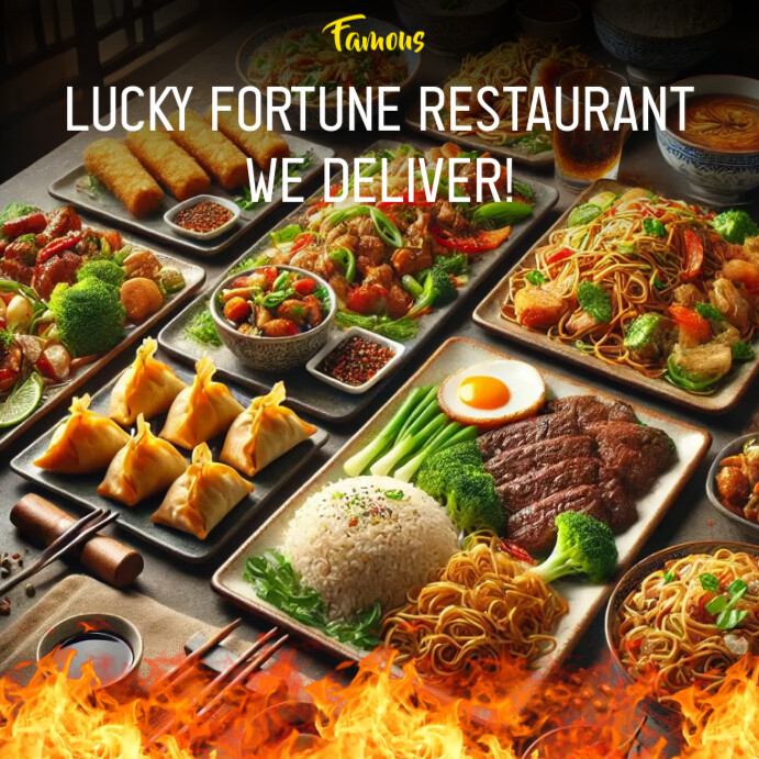 Chinese Food Promotion Restaurant Delivery Ad Template | PosterMyWall