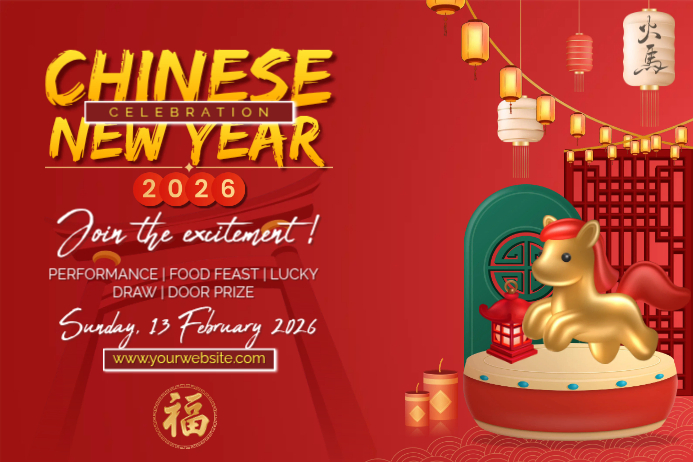Chinese New Year Celebration 2026 Poster Template – Year of the Horse ...