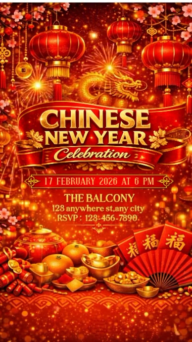 Chinese New Year Celebration Ads Template | PosterMyWall