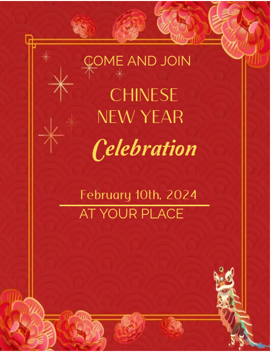 Chinese New Year celebration Template | PosterMyWall