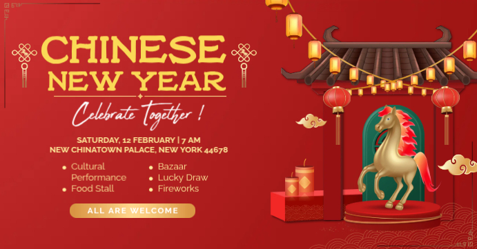 Chinese New Year Celebration Event Poster Template | PosterMyWall