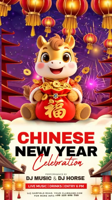 Chinese New Year Celebration Instagram Story Video Template | PosterMyWall