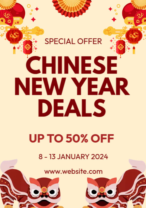 Chinese New Year Deals Template | PosterMyWall