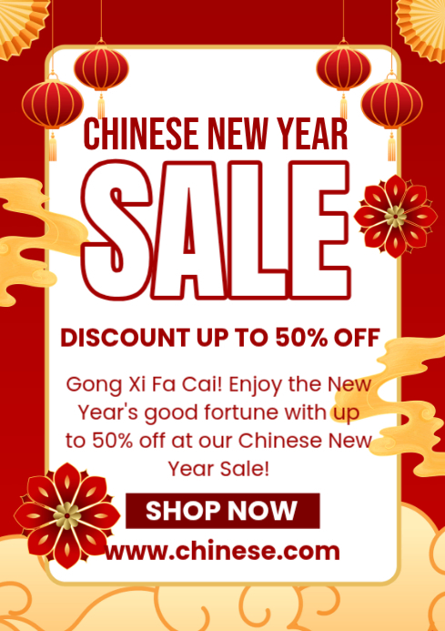 Chinese New Year Discount Template | PosterMyWall