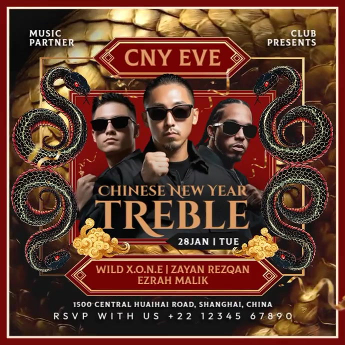 Plantilla de Chinese New Year Eve Party 2026 Template | PosterMyWall