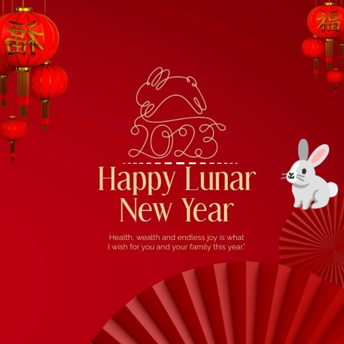 Chinese new year of rabbit instagram post Template | PosterMyWall