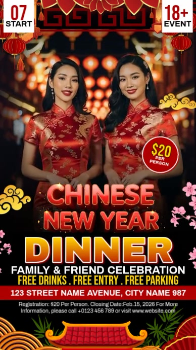 Plantilla de Chinese New Year Party | PosterMyWall