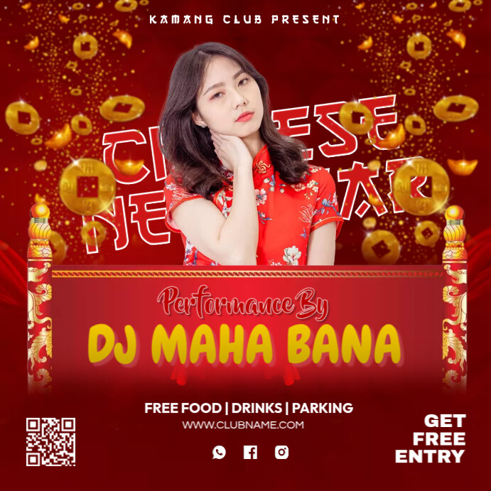Chinese New Year Party Poster Template | PosterMyWall