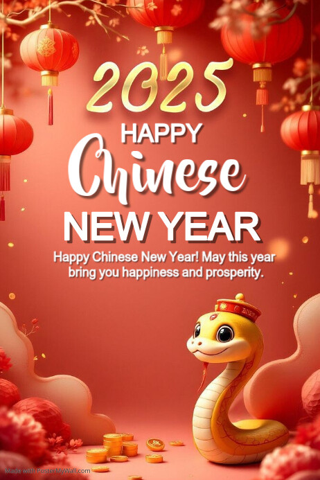 Chinese new year poster 2025 Template | PosterMyWall