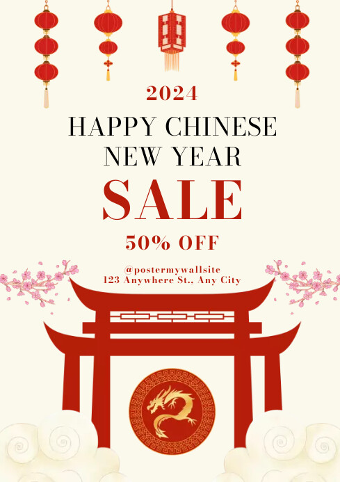 Chinese New Year Sale Template | PosterMyWall