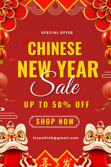 Chinese new year sale Template | PosterMyWall