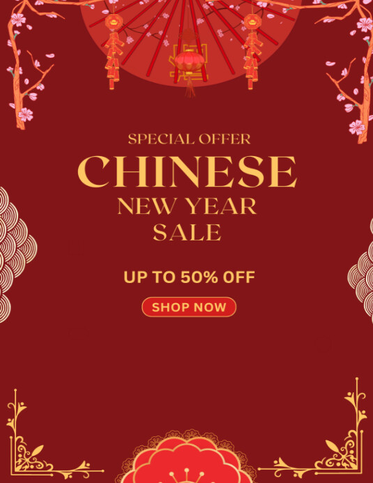 chinese new year sale flyers Template | PosterMyWall