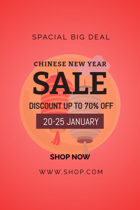 Chinese New Year Sale Poster Template | PosterMyWall