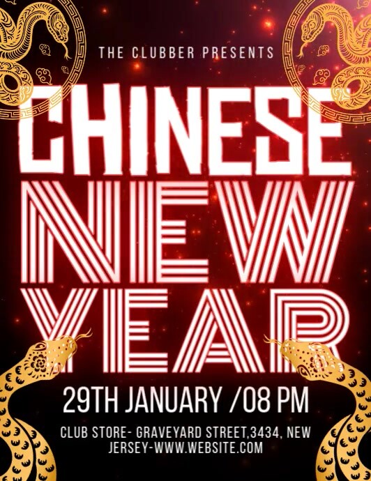 Chinese New Year Snake Event Template | PosterMyWall