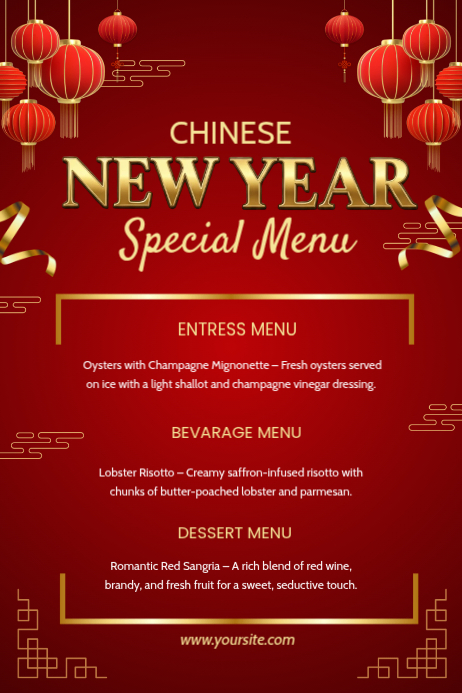 Chinese New Year Special Menu Poster Template | PosterMyWall