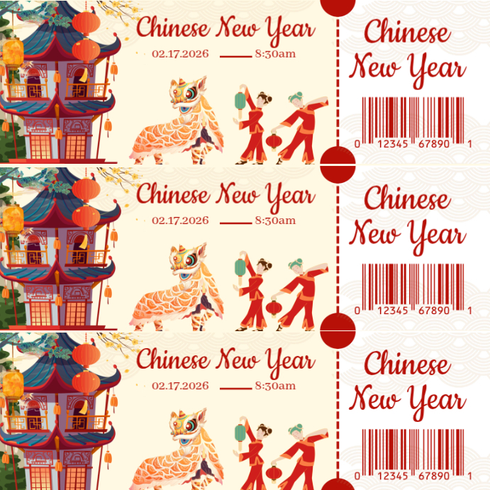 Plantilla de Chinese New Year Ticket | PosterMyWall
