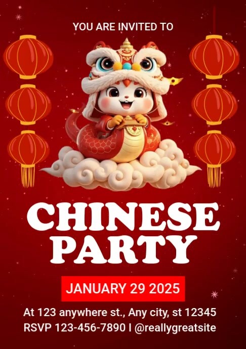Chinese Night Party Template | PosterMyWall