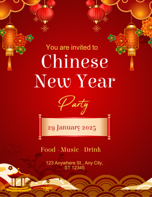 chinese party Template | PosterMyWall