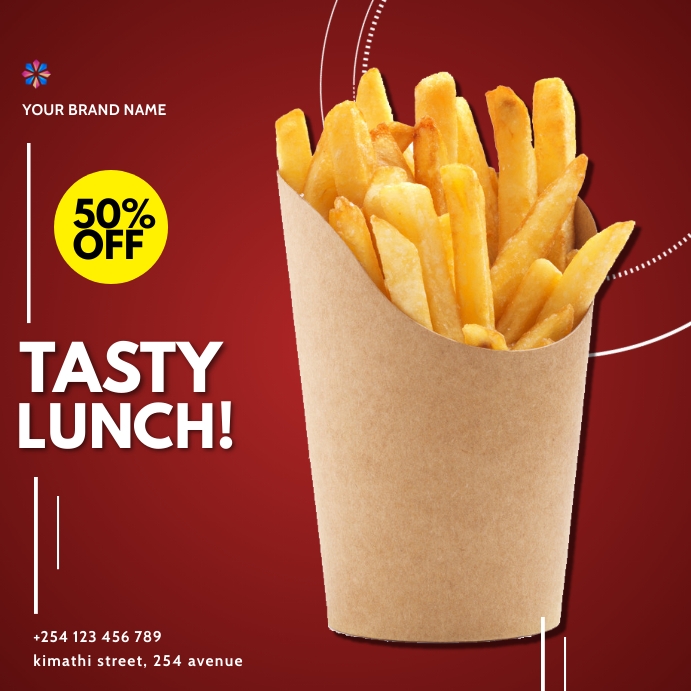 chips fries food menu restaurant sale flyer Template | PosterMyWall