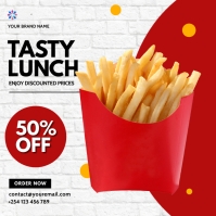 fries chips food menu restaurant sale flyer Template | PosterMyWall