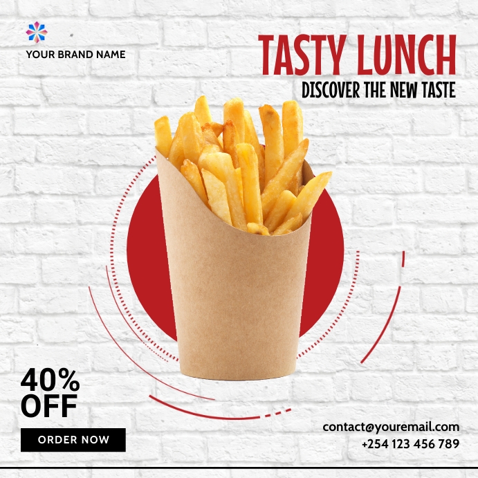 chips fries food menu restaurant sale flyer Template | PosterMyWall