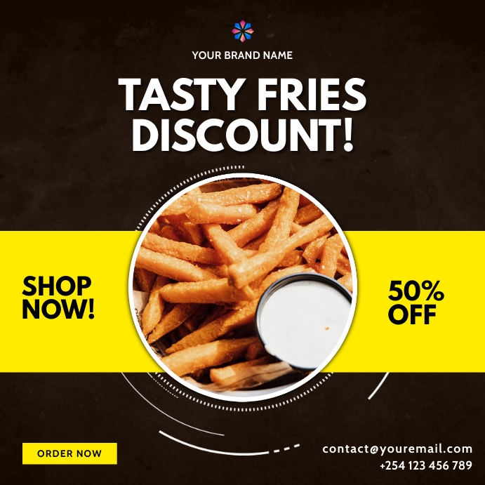 chips fries food menu restaurant sale flyer Template | PosterMyWall