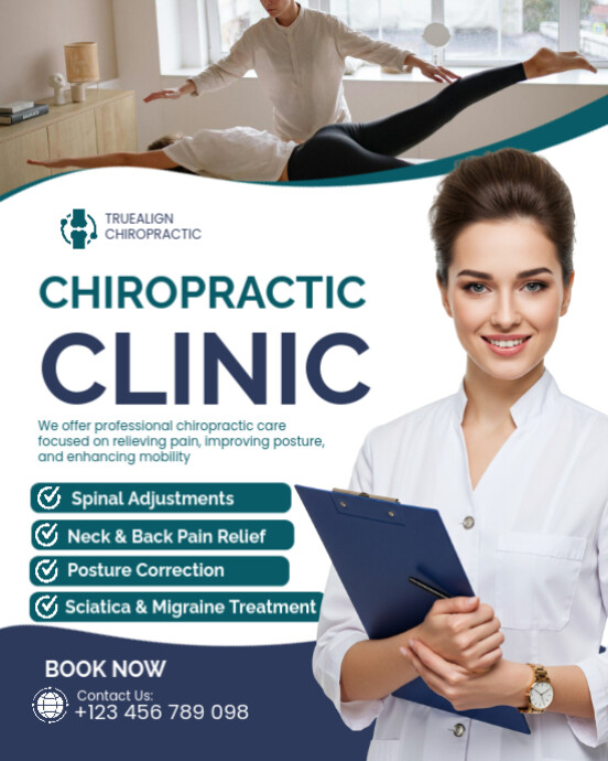 Copy of Chiropractic Clinic Poster Template – Back & Spine Pain Relief ...