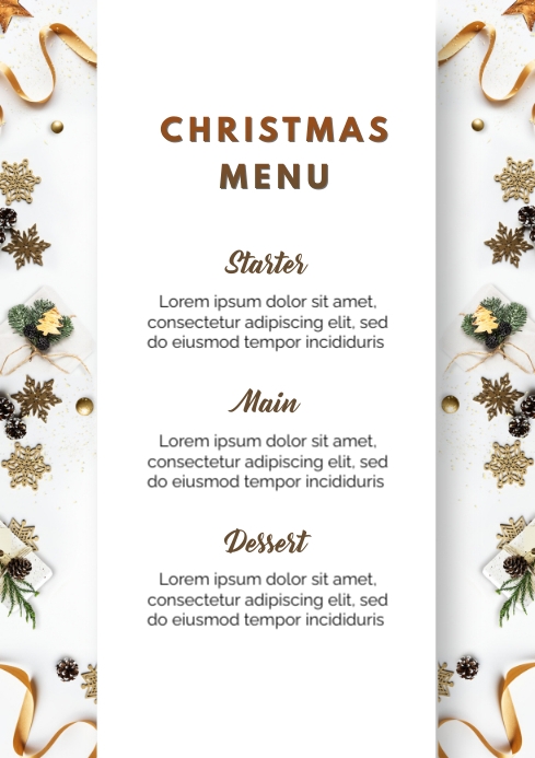 Chirstmas food menu card templata (1) Template | PosterMyWall