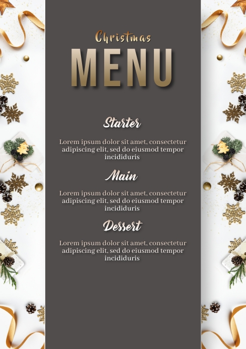Chirstmas food menu card templata (2) Template | PosterMyWall