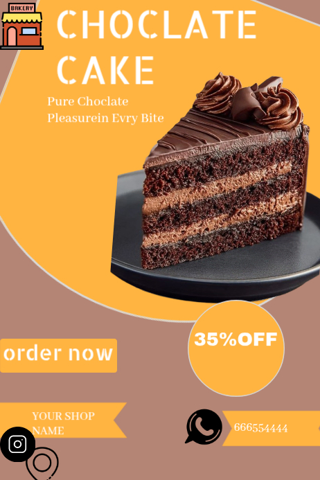 CHOCKLAT CAKE POSTER Template | PosterMyWall