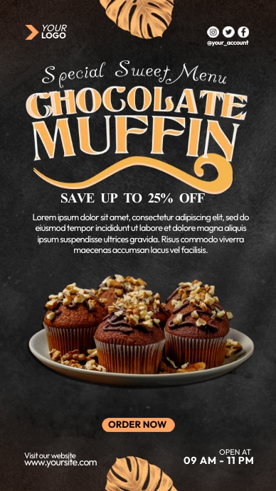 Choco Cupcake Menu Rollups Template | PosterMyWall